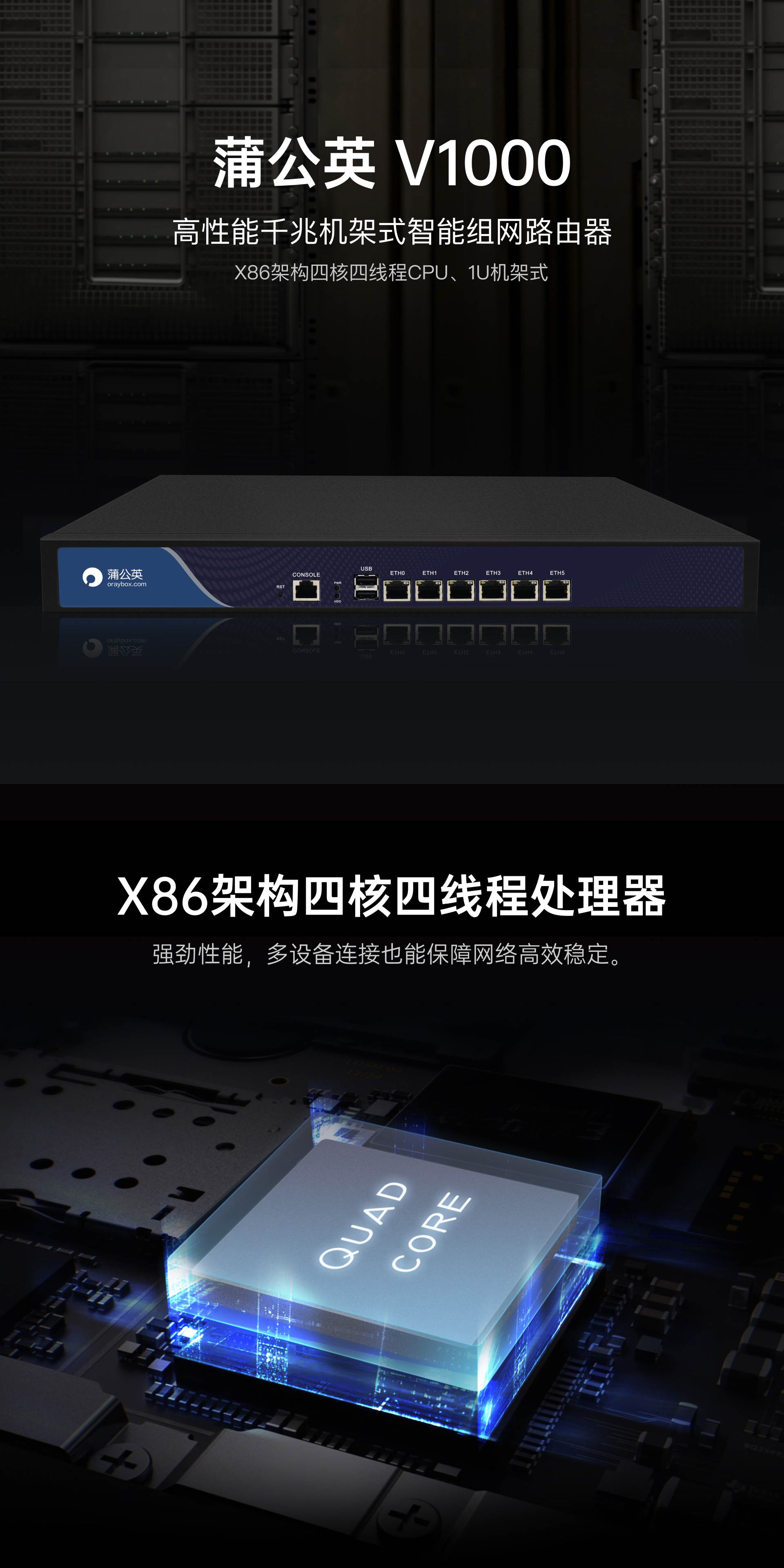 蒲公英智能组网路由器V1000-2460-贝锐商城
